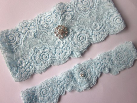 Bridal Garter Set- Simply Chic Something Blue Garter (including Toss ...